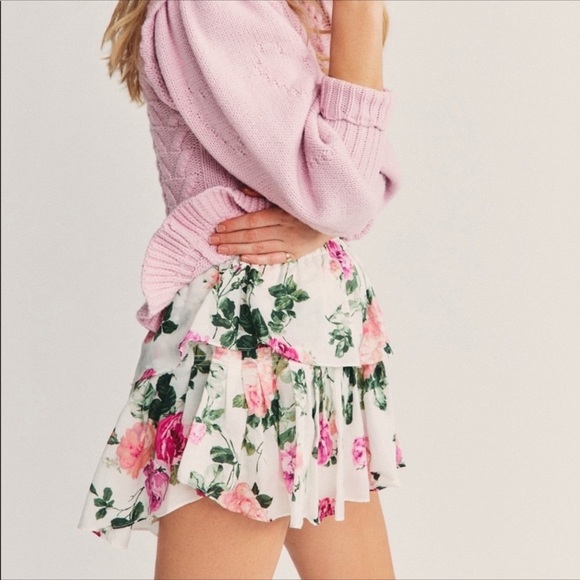 LoveShackFancy | Skirts | Loveshackfancy Ballet Blush Ruffle Mini Skirt ...